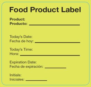 Food Product and Date Labels - FSR Food Service